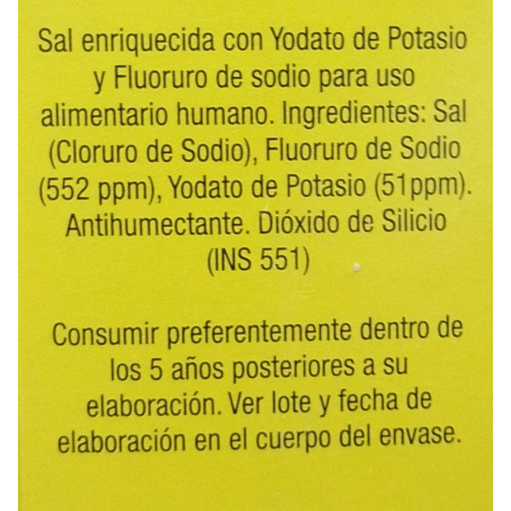 Sal fina yodada fluorada DOS ANCLAS 500 g - Géant