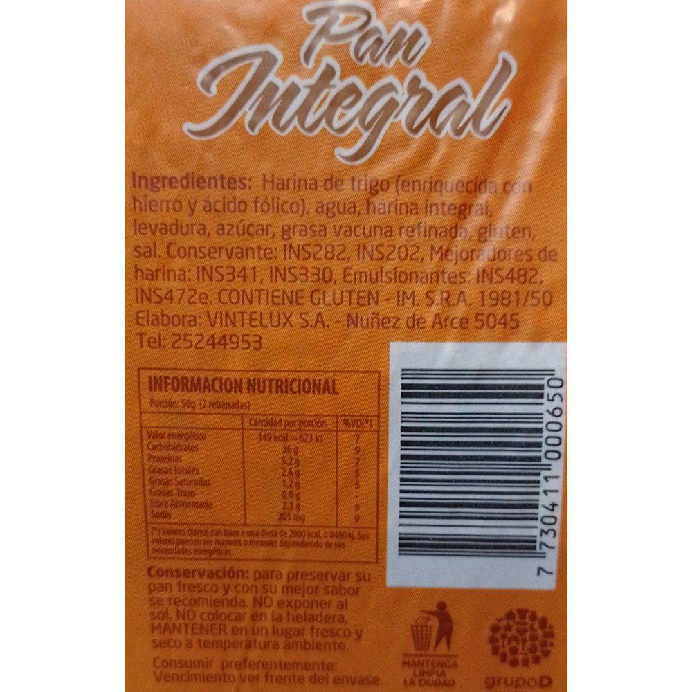 Pan integral MARBELLA grande 580 g - Géant