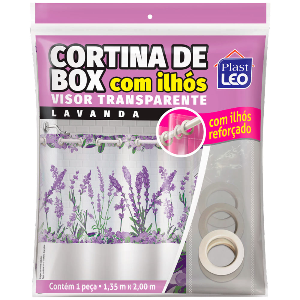 Cortina de baño con visor y argollas 1,35 x 2 m - Géant