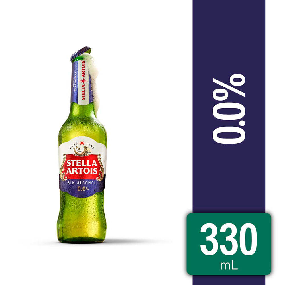 Cerveza STELLA ARTOIS sin alcohol 0.0 Bt 330Ml - Géant
