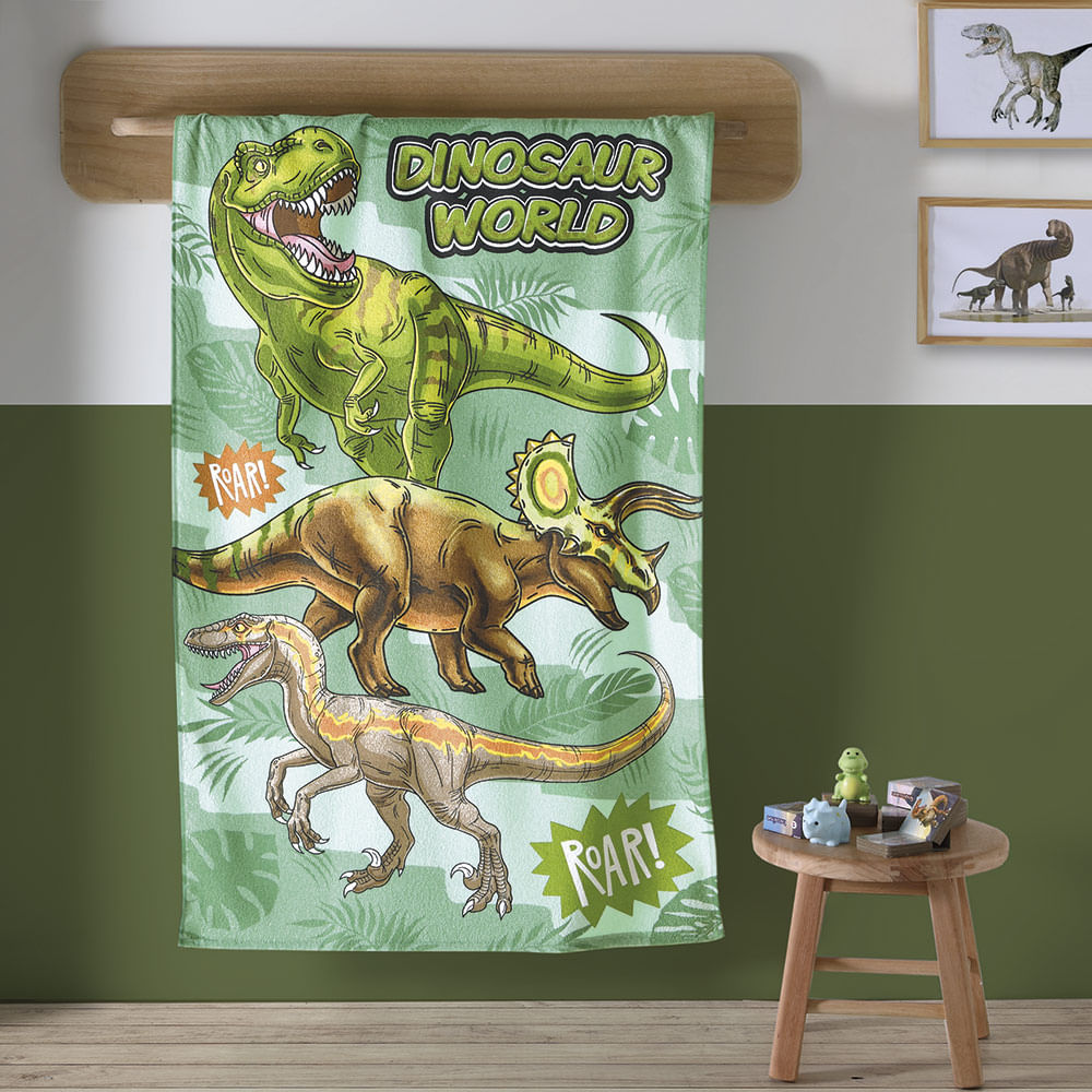 Toalla infantil afelpada 70x115 cm 100% algodón Dino 01 - Géant