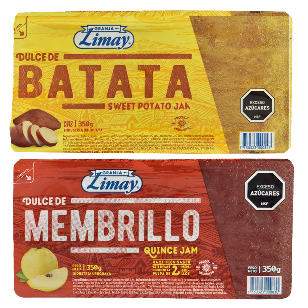 Pack LIMAY dulce de membrillo 500 g + Dulce de batata 350 g - Géant