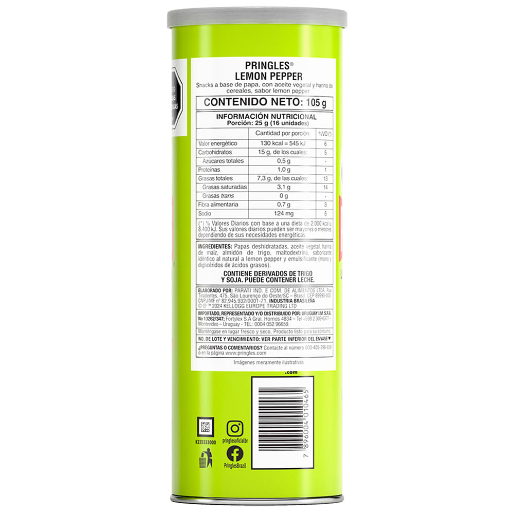 Papas Fritas PRINGLES Lemon Pepper 105 g - Géant