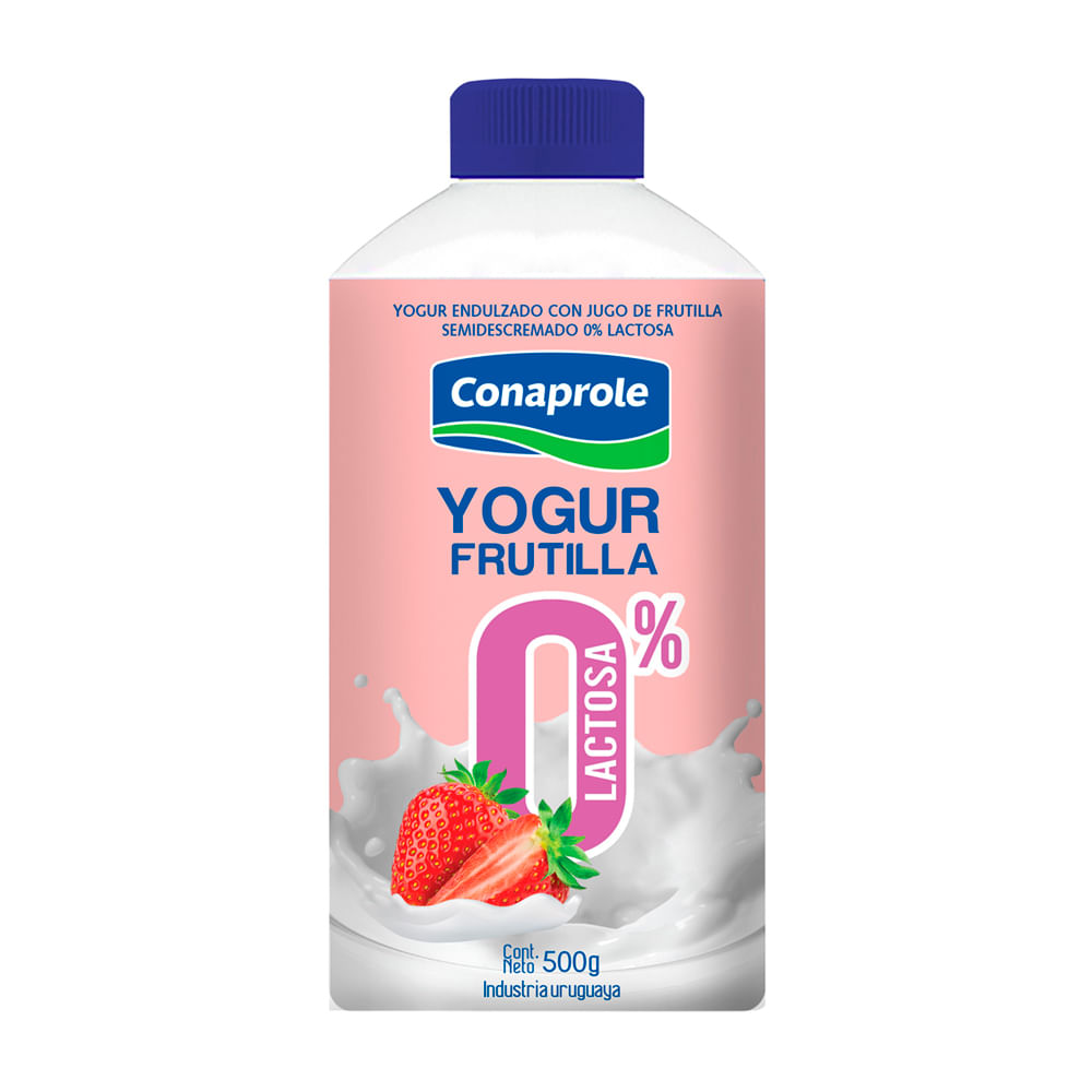 Yogur Frutilla Deslactosado CONAPROLE 500 g - Géant